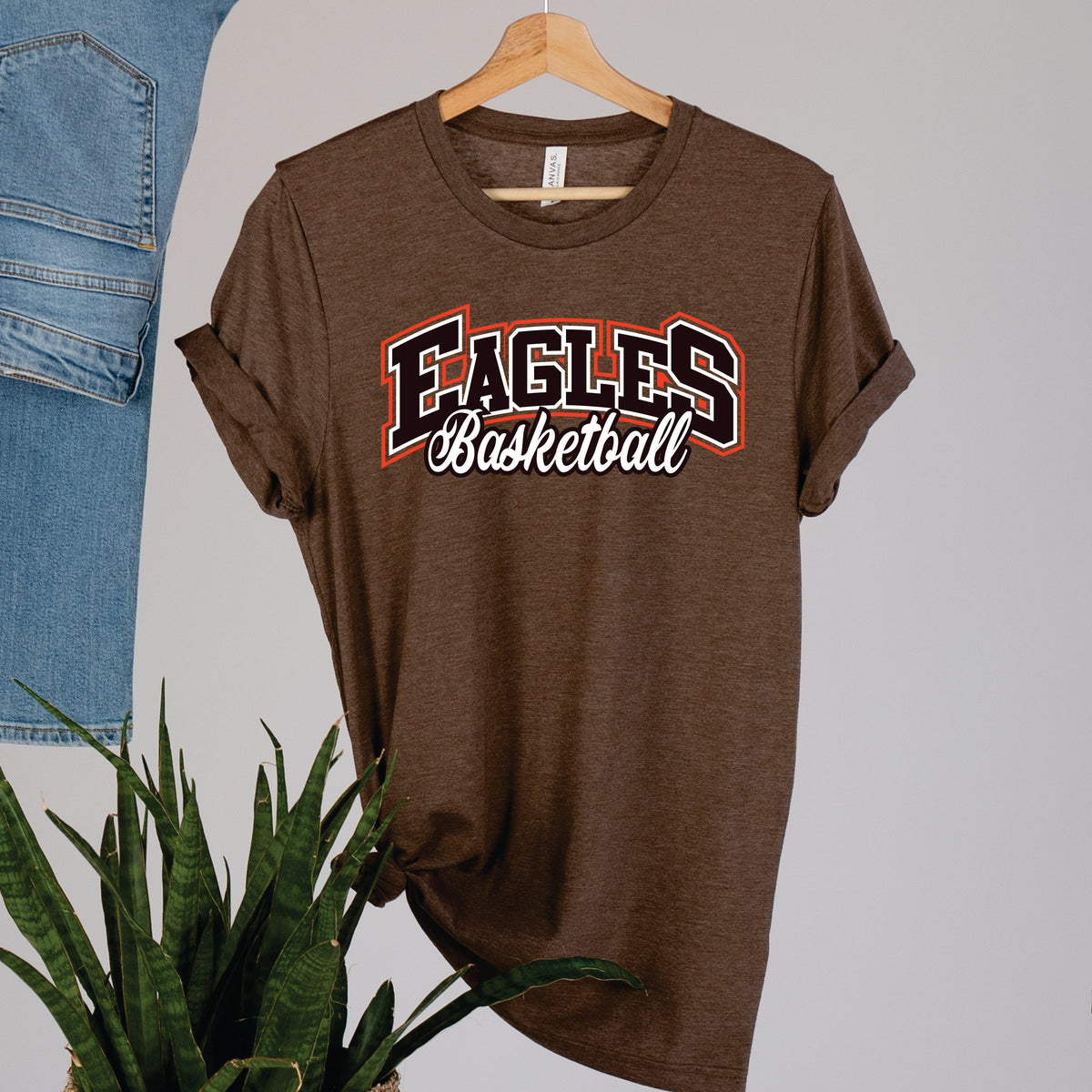 EAGLES BASKETBALL CURSIVE-ADULT – Elizabeth's Custom Tees
