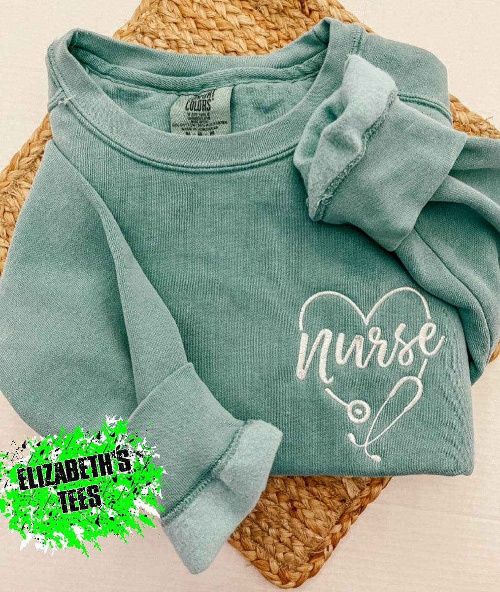Nurse Embroidered Left Chest Logo – Elizabeth's Custom Tees